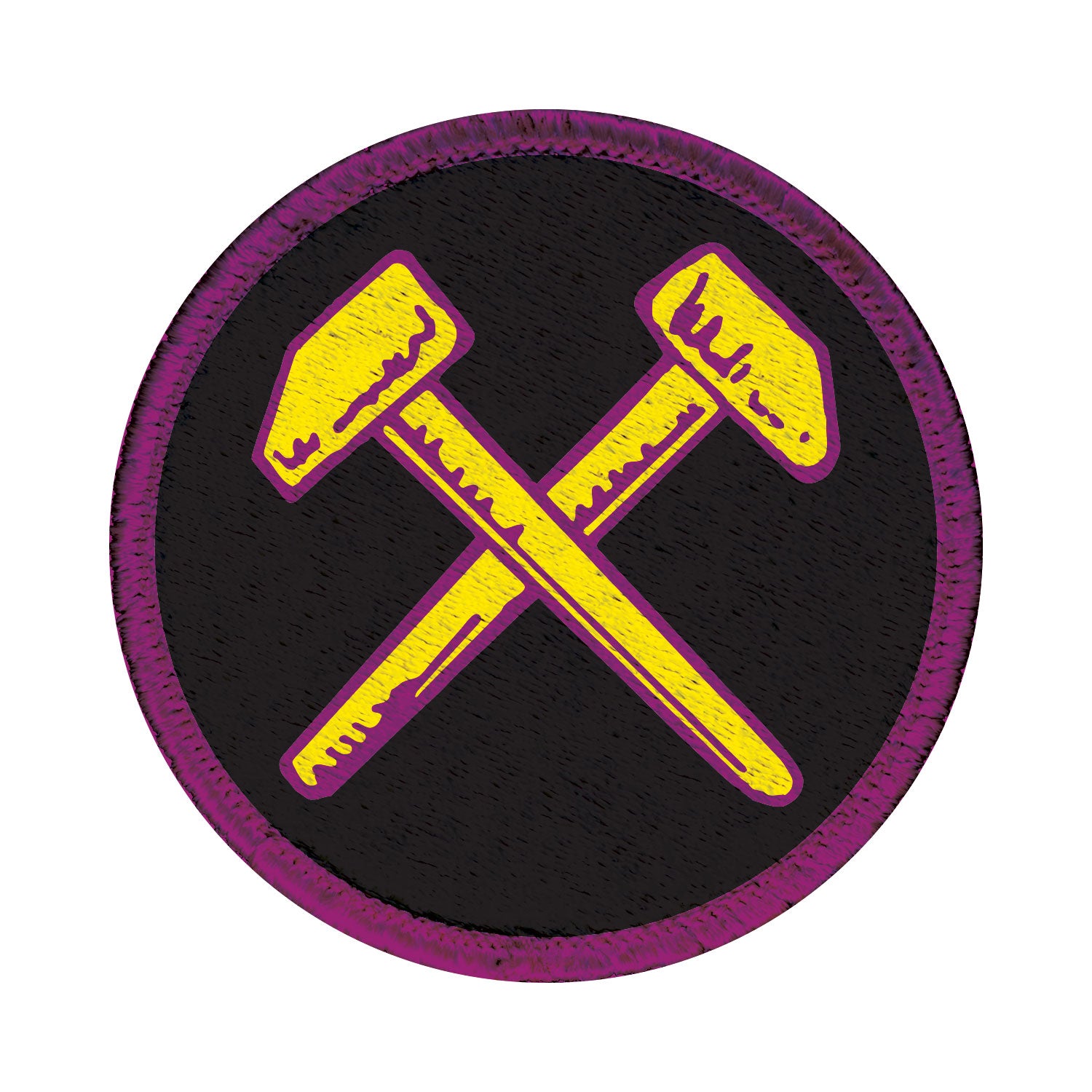 Hammers - 4" Round Black/Purple/Gold Patch – MerchNow